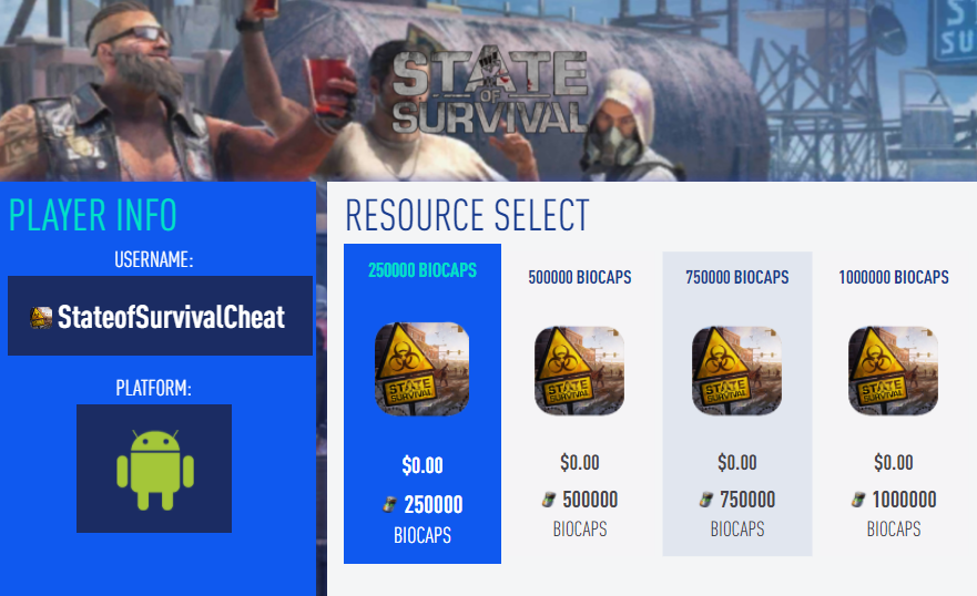 State of Survival Trucchi - State of Survival Trucco Biocaps Gratuite